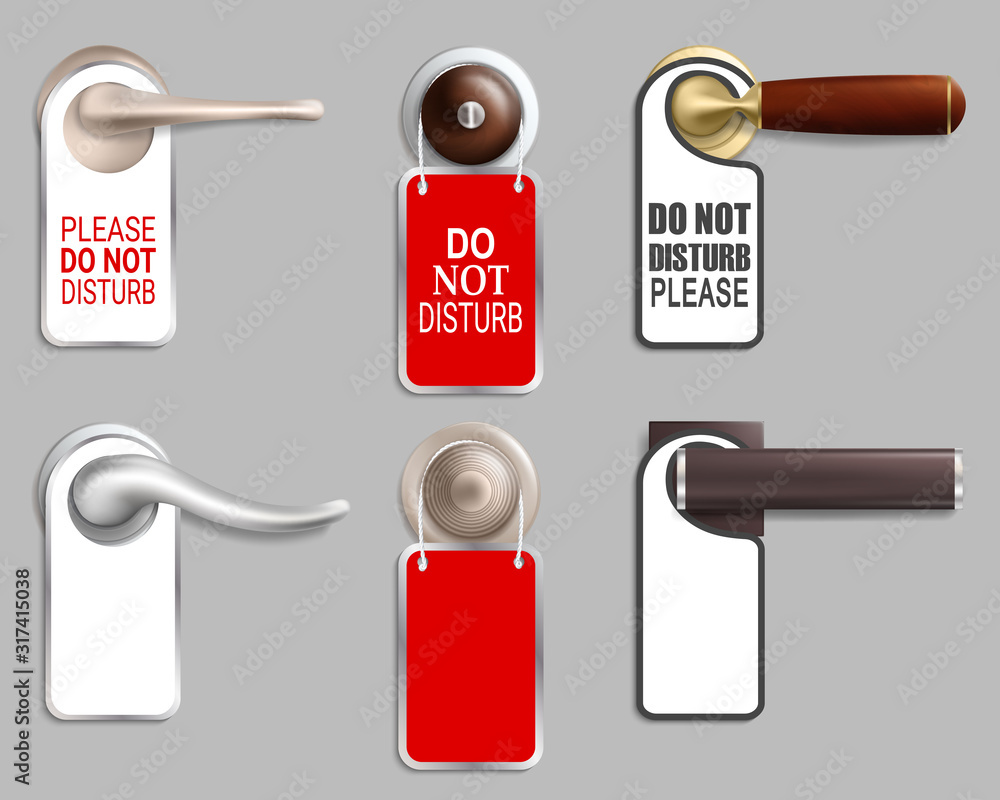 Metal door handle with hanger set, vector isolated illustration Stock ...