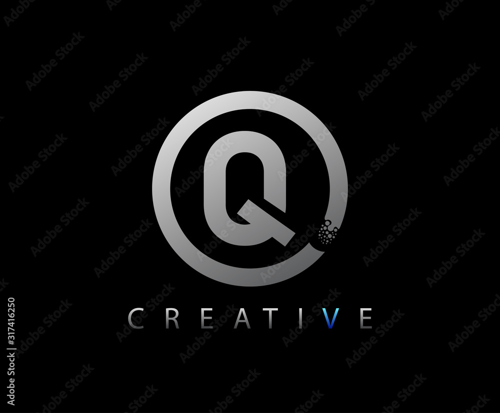 Letter Q Digital Network , Technology and digital abstract line network ...