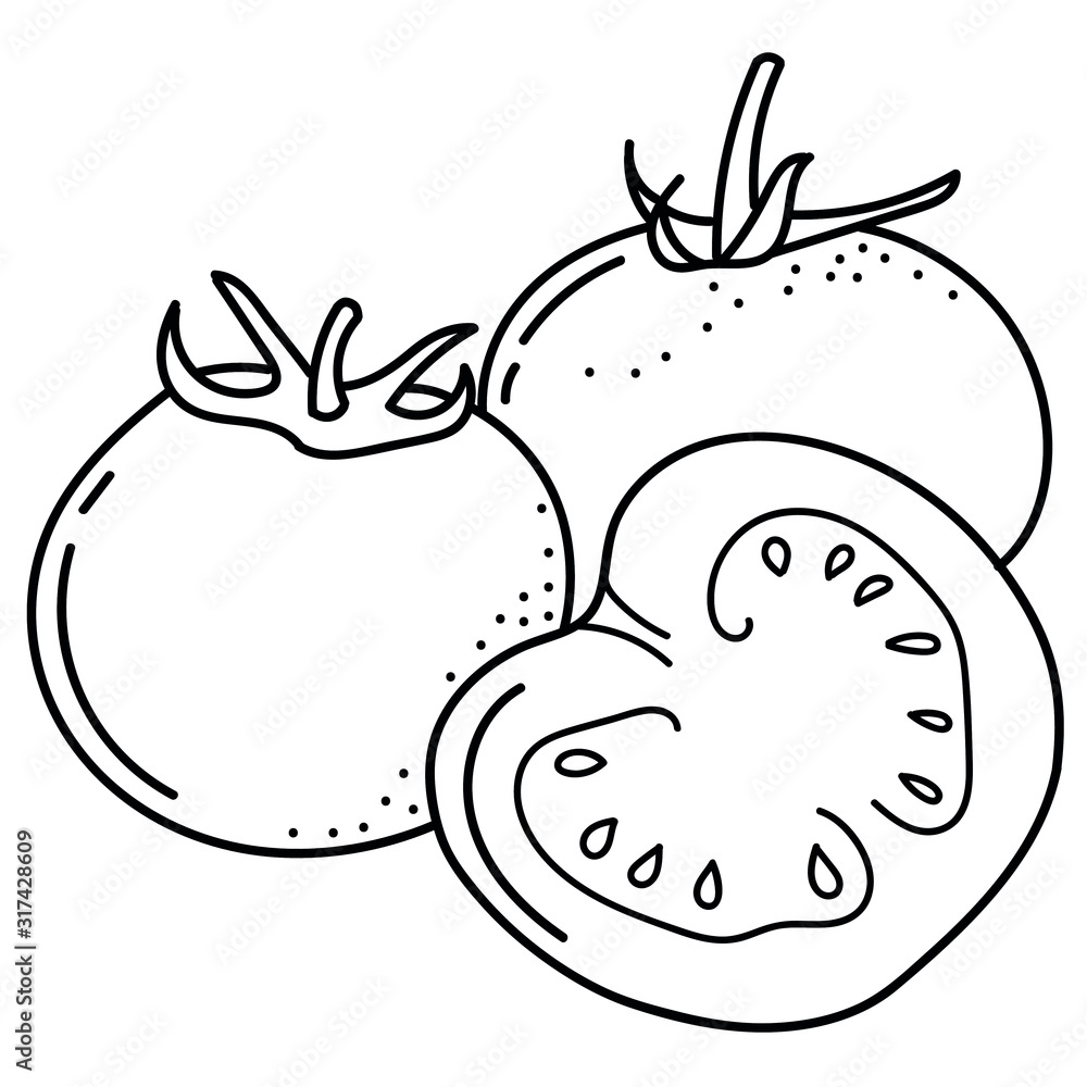 Tomatoes Clipart Black And White