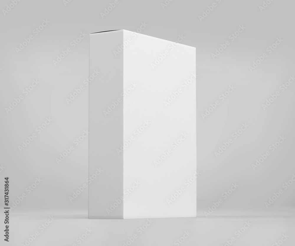 Blank white software box Mockup, medium size Cardboard package box, 3d ...