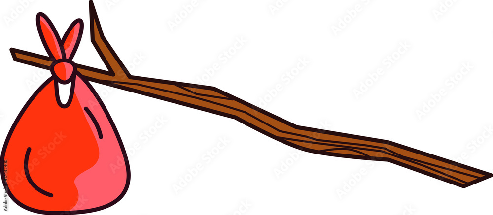 Bindle icon, vector line illustration Stock Vector | Adobe Stock