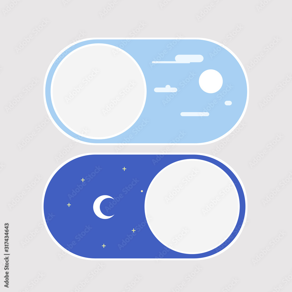 Light and dark mode, day and night mode, moon and sun icon for mobile ...