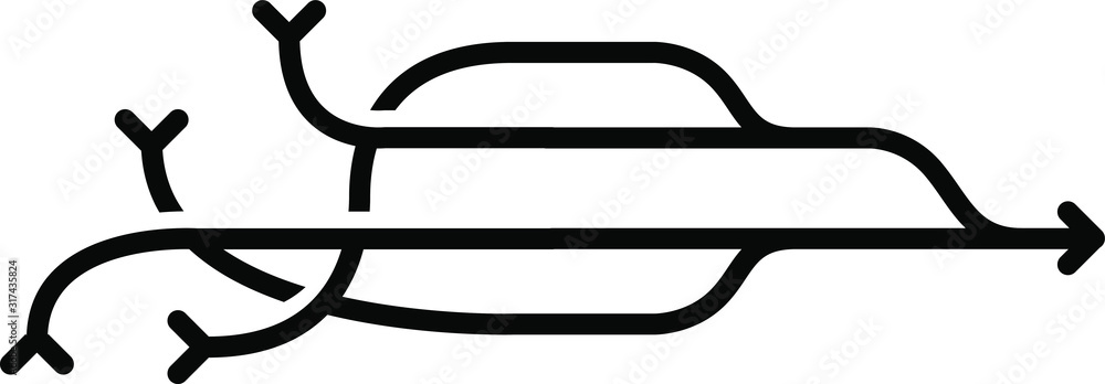 arrows merging into one icon. Stock Vector | Adobe Stock