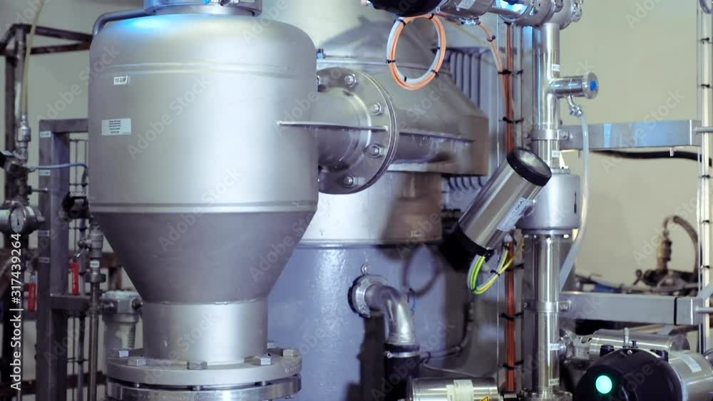 Modern equipment at the brewery. Centrifuge, separator for ...