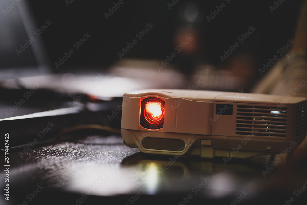 Details with a light projector during a presentation event Stock Photo ...