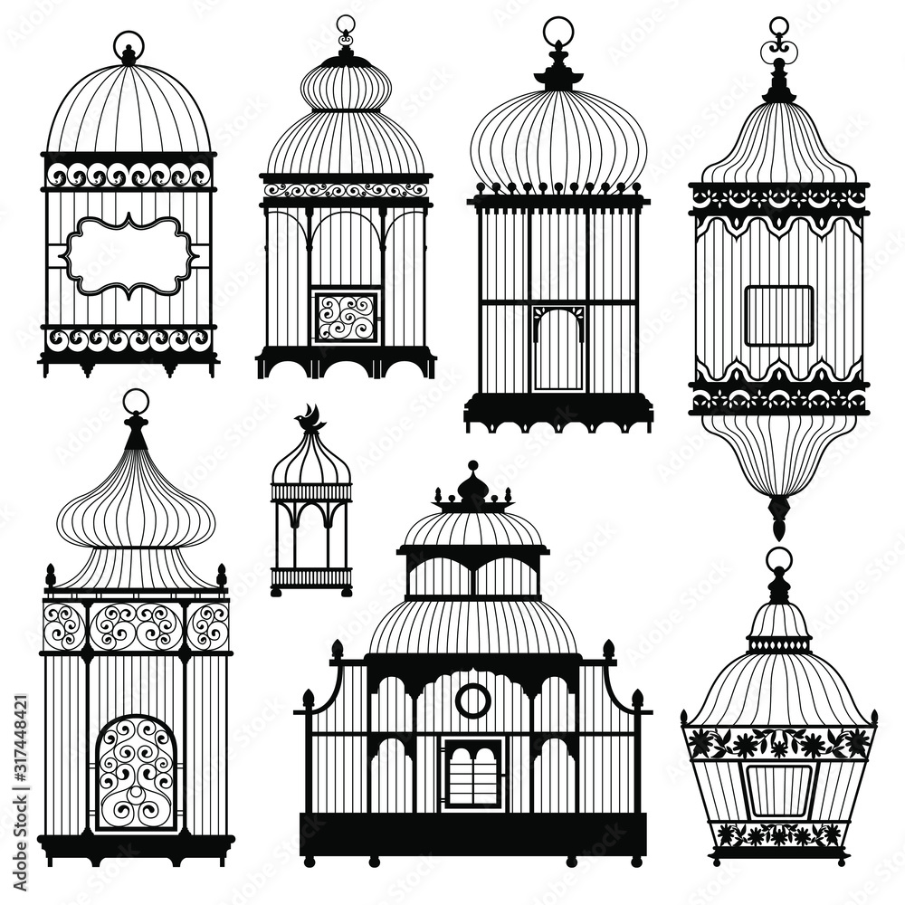 Vintage Bird Cage Vector