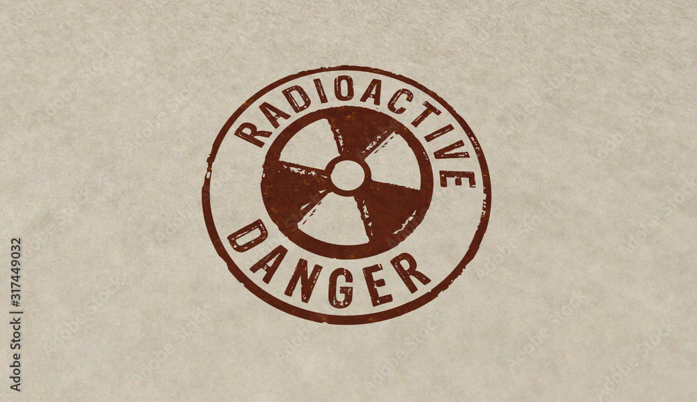 Radioactive danger symbol stamp and stamping Stock Illustration | Adobe ...