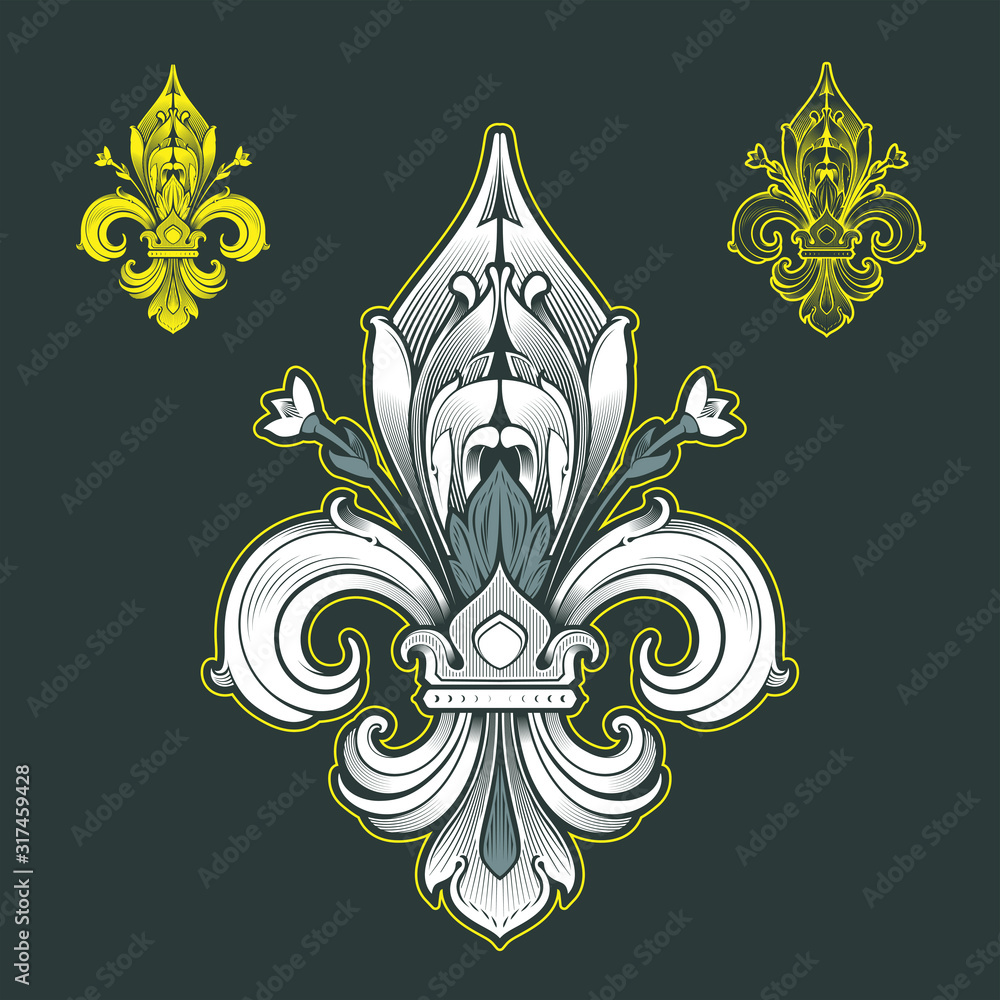 Fleur de Lys, antique symbol of french royalty Stock Vector | Adobe Stock
