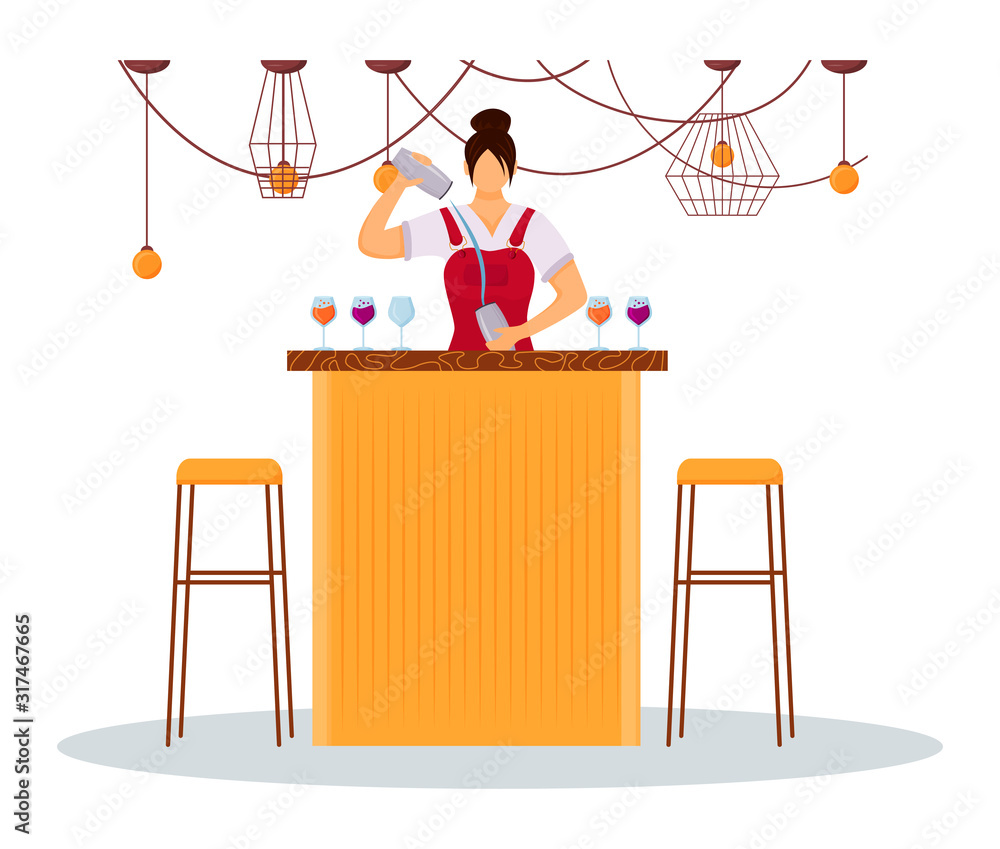 Female Bartender Clipart