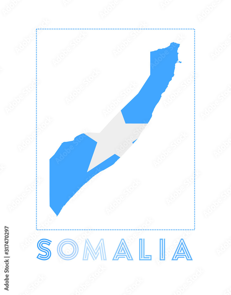 Somalia Logo. Map of Somalia with country name and flag. Beautiful ...
