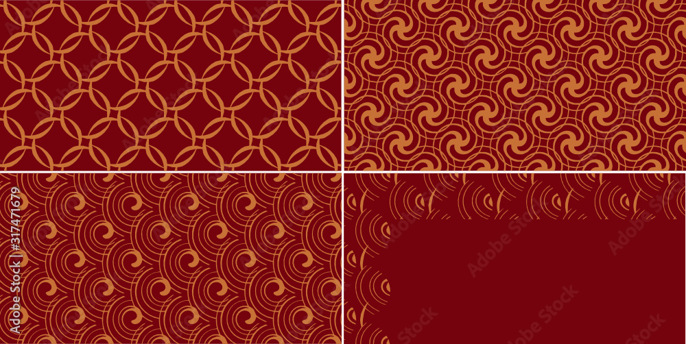 Vector - Red and gold Geometric background.Overlapping lines.Chinese ...