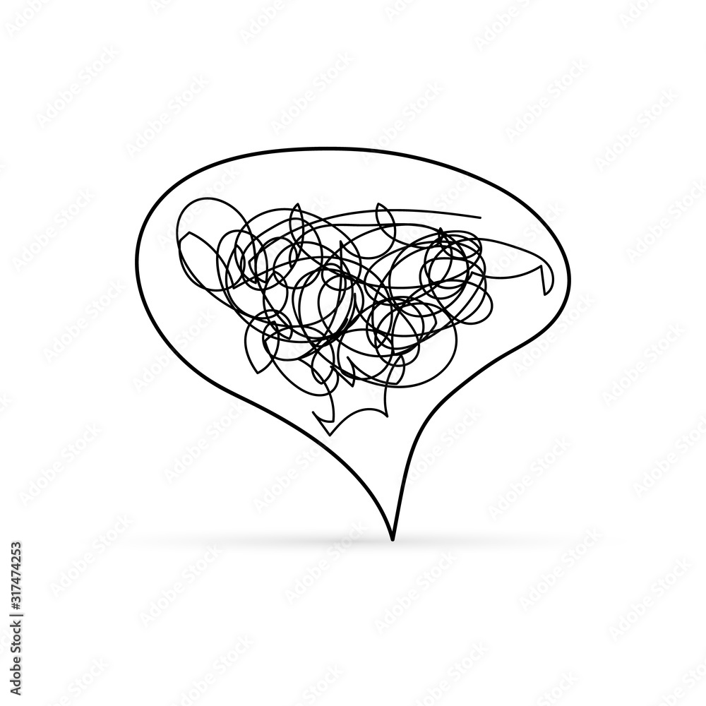 Outline chat icon flat isolated. Messy. Speech symbol for web site ...