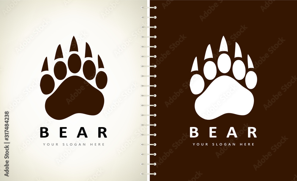 Bear paw logo vector. Animal illustration. Stock Vector | Adobe Stock