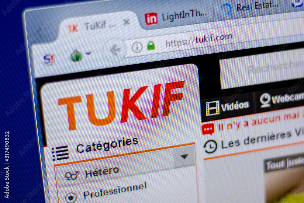 Ryazan, Russia - June 05, 2018: Homepage of Tukif website on the ...