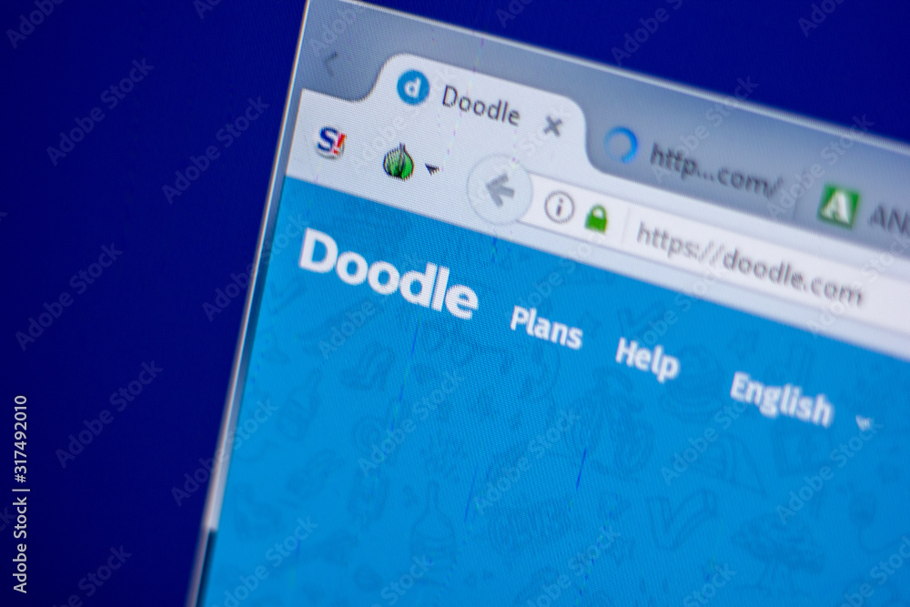Ryazan, Russia - June 05, 2018: Homepage of Doodle website on the ...