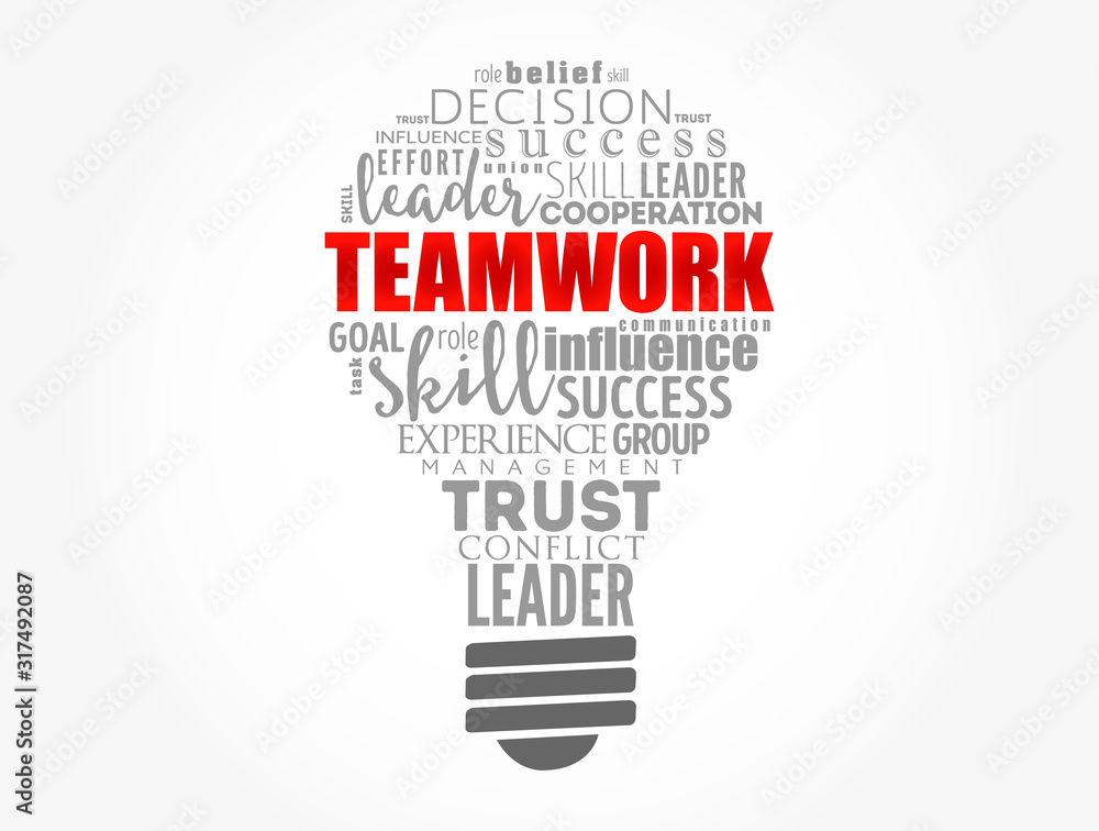 Teamwork light bulb word cloud, business concept background Stock ...