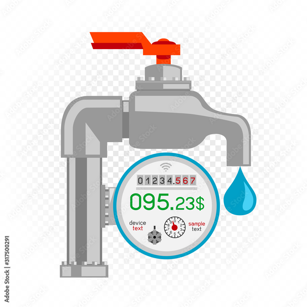 water meter icon white background Stock Vector | Adobe Stock