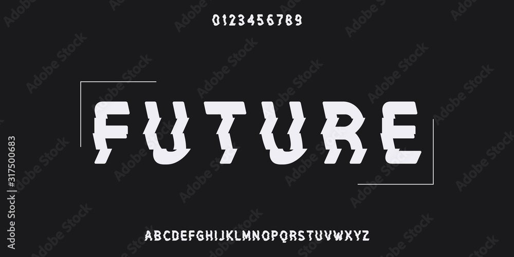 Font. Abc alphabet typeface. font digital modern alphabet and number ...
