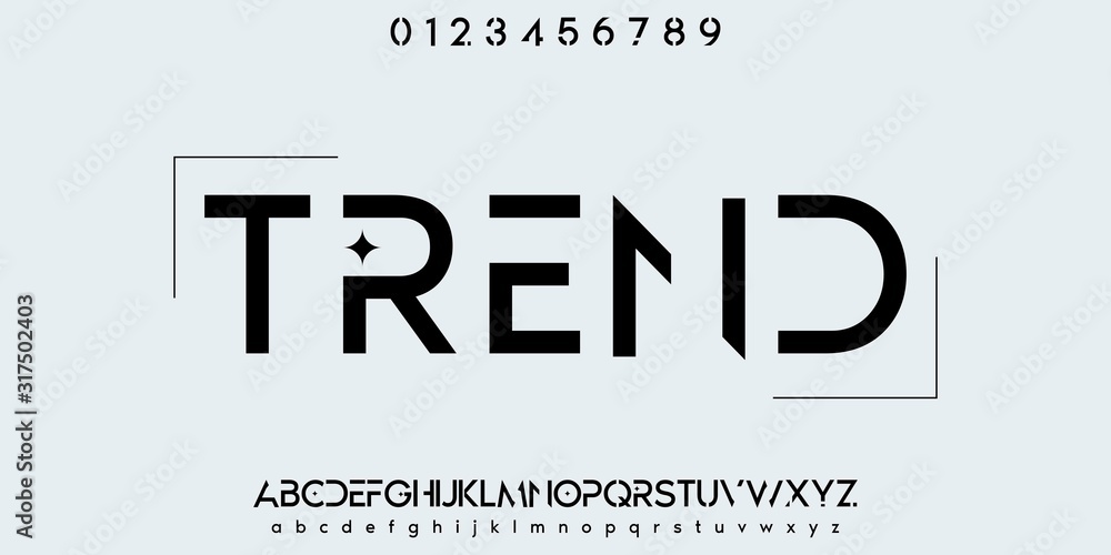 Font. Abc alphabet typeface. font digital modern alphabet and number ...