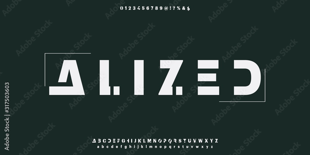 Font. Abc alphabet typeface. font digital modern alphabet and number ...