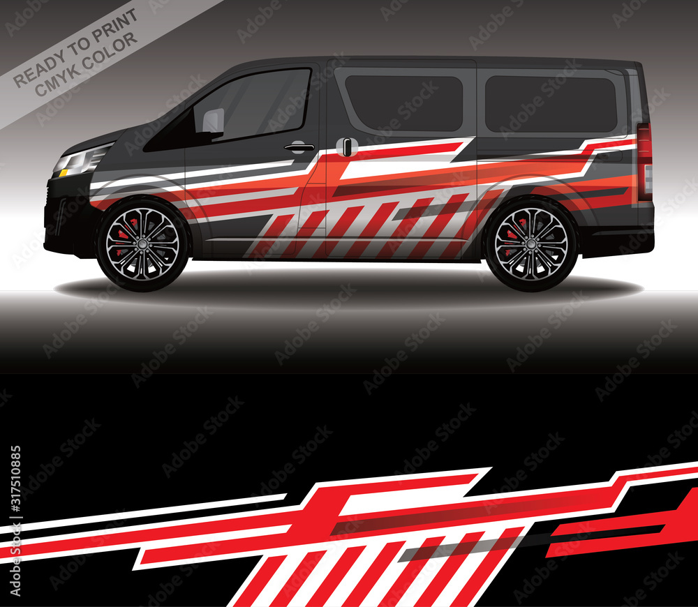 Car wrap decal design vector, custom livery race rally car vehicle ...