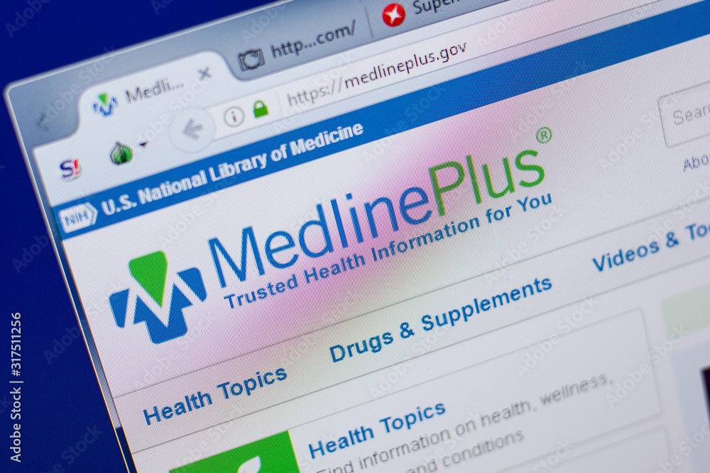 Ryazan, Russia - June 17, 2018: Homepage of MedlinePlus website on the ...