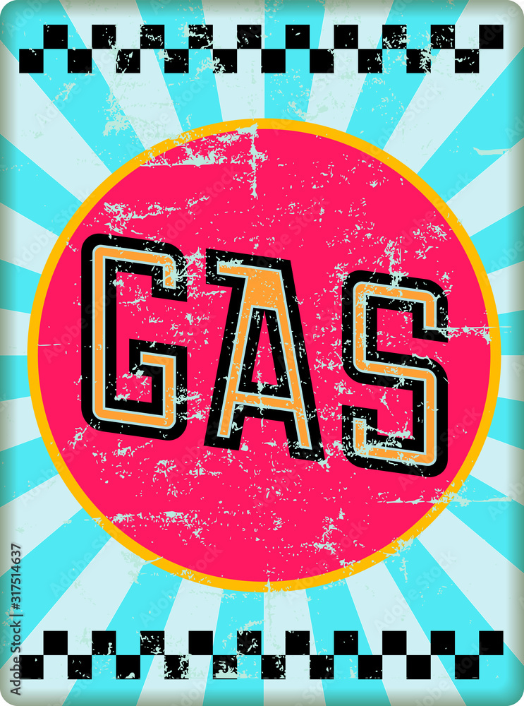 Vintage gas station sign,retro style vector illustration Stock Vector ...