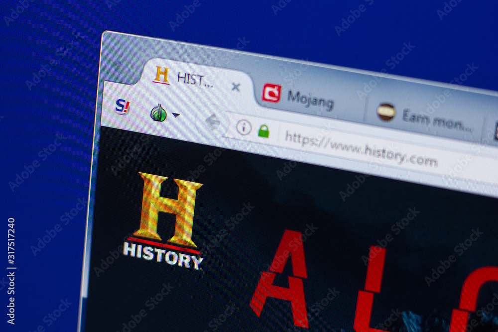 Ryazan, Russia - June 17, 2018: Homepage of History website on the ...