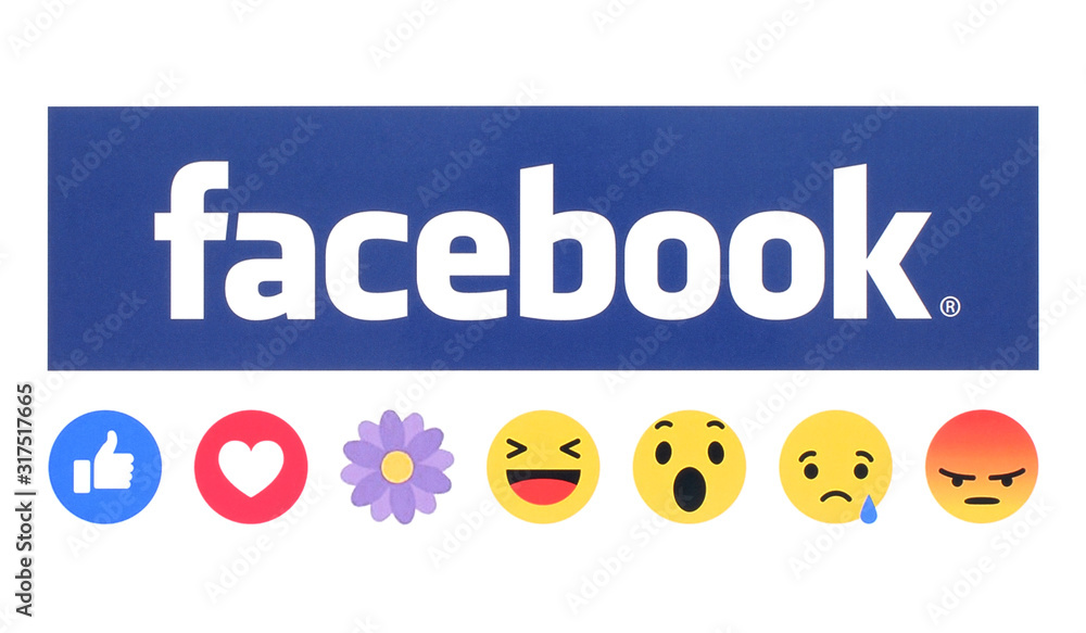 Kiev, Ukraine - May 09, 2016: New Facebook like button Empathetic Emoji ...