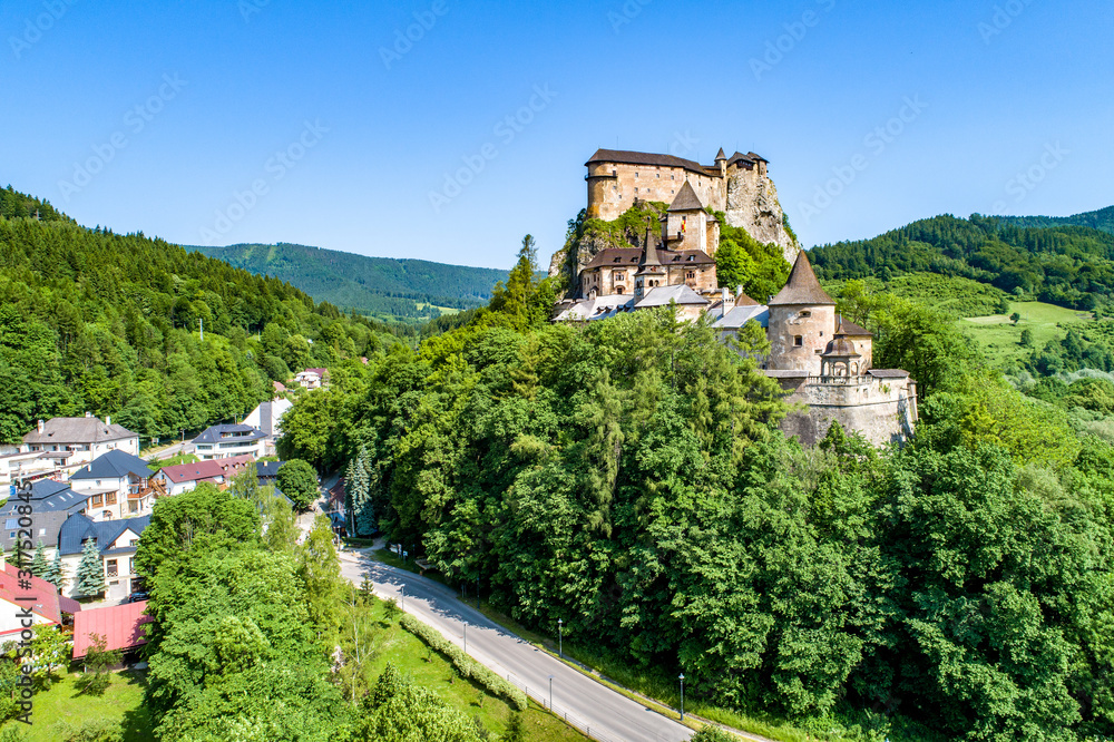 Orava castle - Oravsky Hrad in Oravsky Podzamok village in Slovakia ...