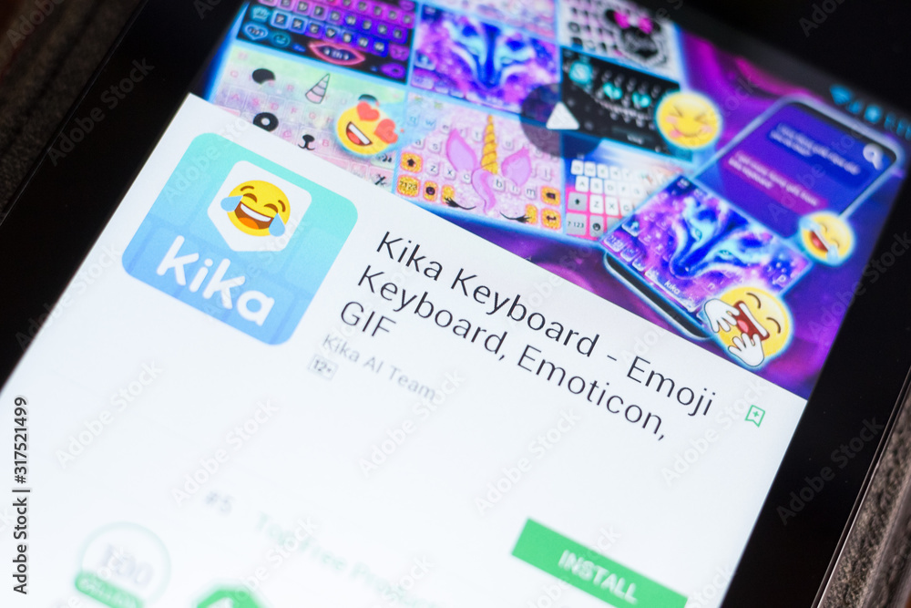Ryazan, Russia - June 24, 2018: Kika Keyboard - Emoji Keyboard ...