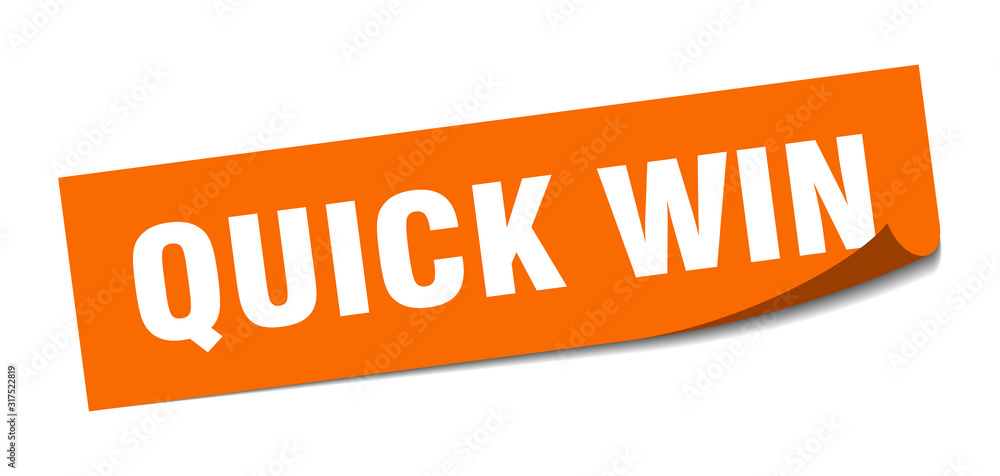 quick win sticker. quick win square sign. quick win. peeler Stock ...