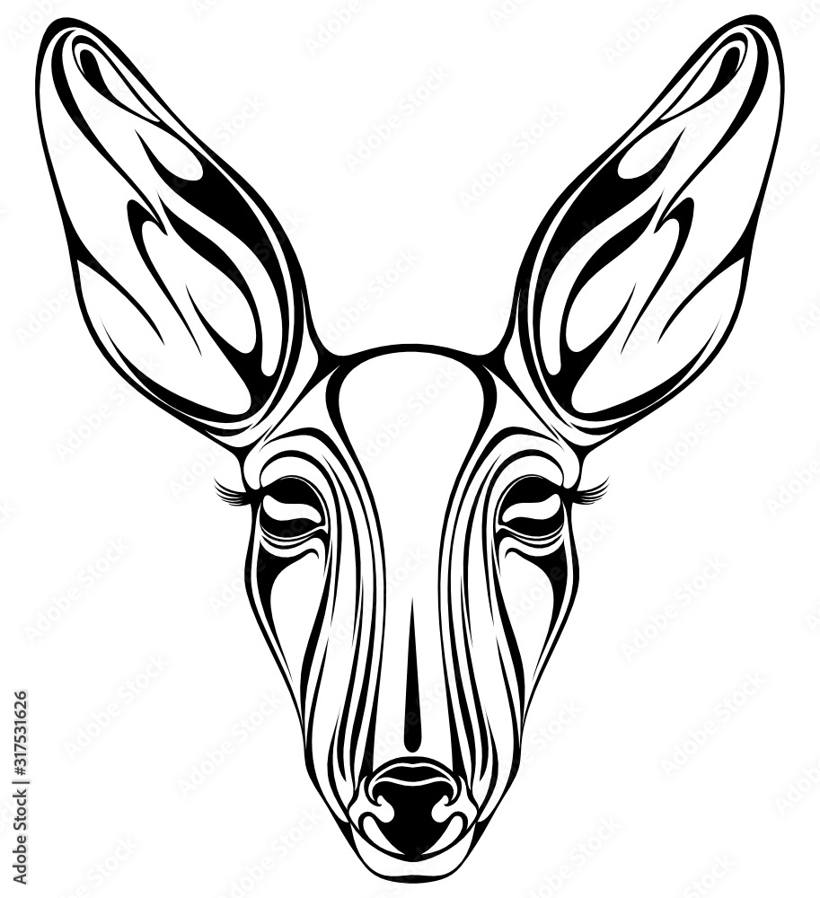 An image of the head of a quivering doe, which is perfect for creating ...