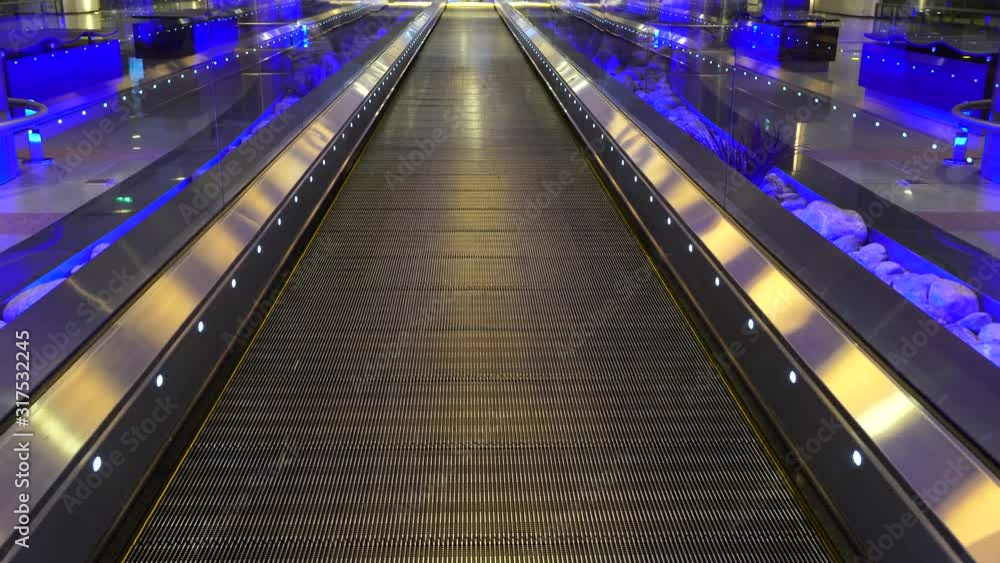 Moving walkway, moving sidewalk, moving pavement, travelator ...