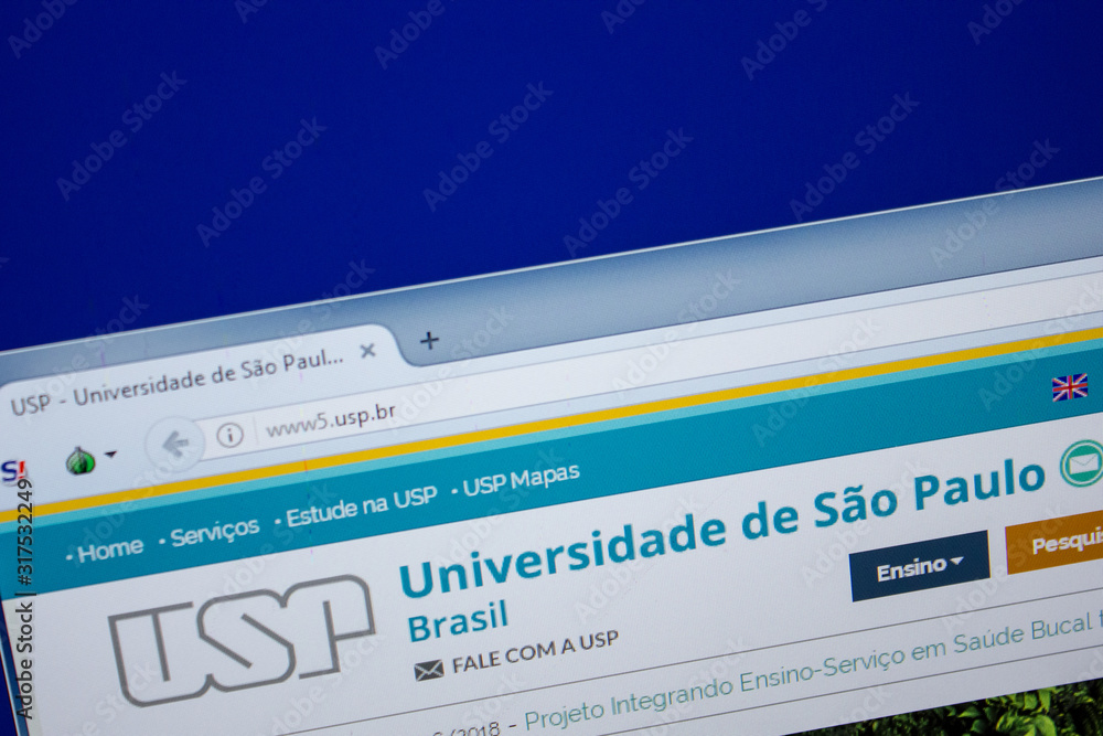 Ryazan, Russia - June 26, 2018: Homepage of USP website on the display ...