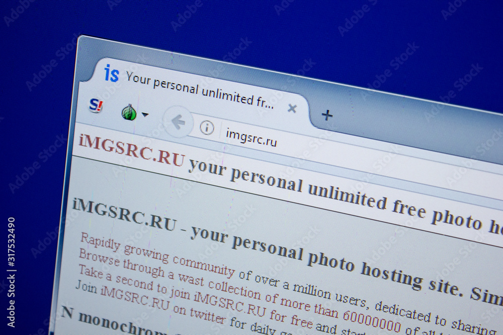 Ryazan, Russia - June 26, 2018: Homepage of Imgsrc website on the ...