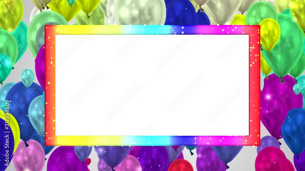 FRAME BALLOONS HAPPY BIRTHDAY BACKGROUND Stock Video | Adobe Stock