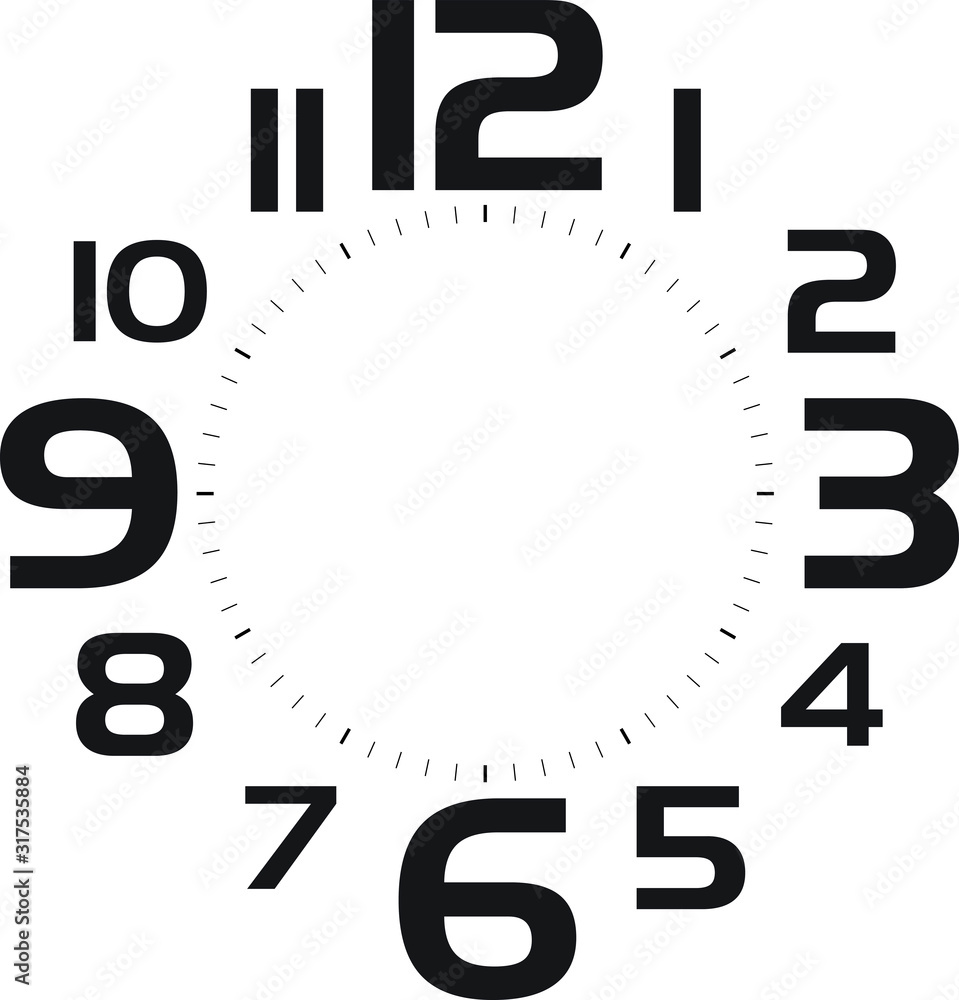clock face - Vector illustration Stock Vector | Adobe Stock