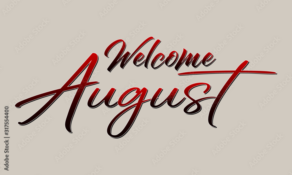Welcome August Vector Illustration Background Stock Vector | Adobe Stock