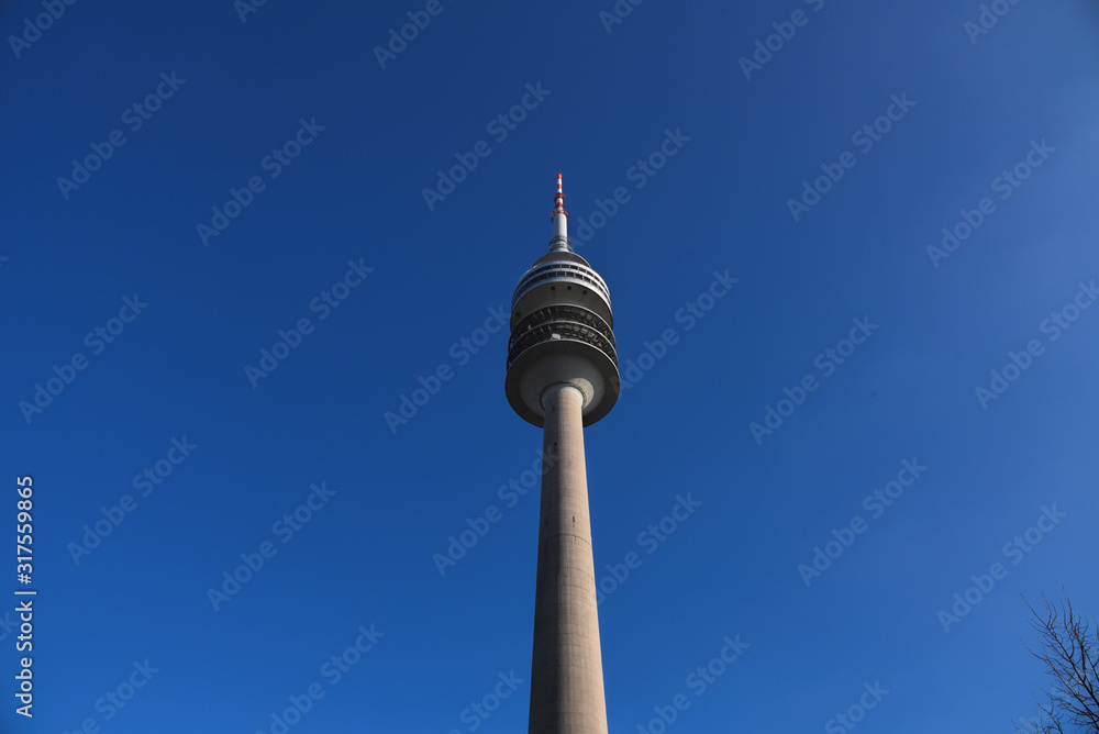 MUNICH, GERMANY - January 20 2020: Munich Olympic tower has an overall ...