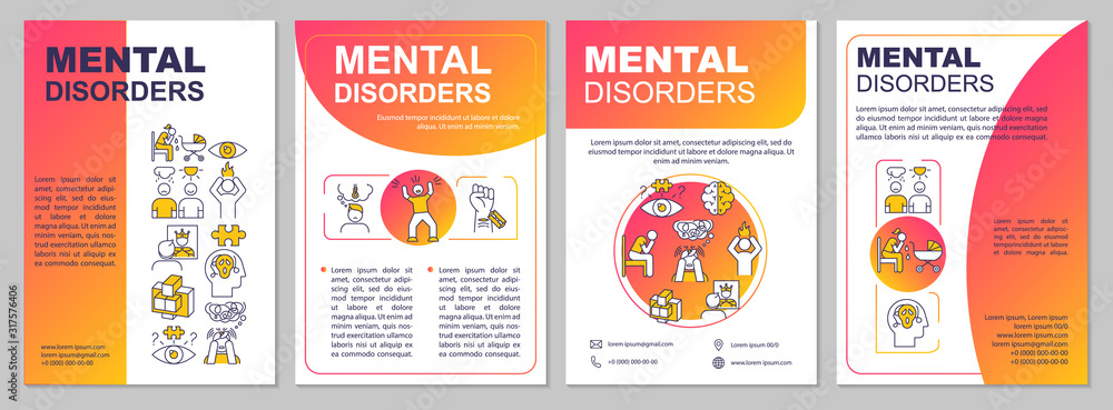 Mental disorders brochure template. Psychiatric problems. Psychological ...