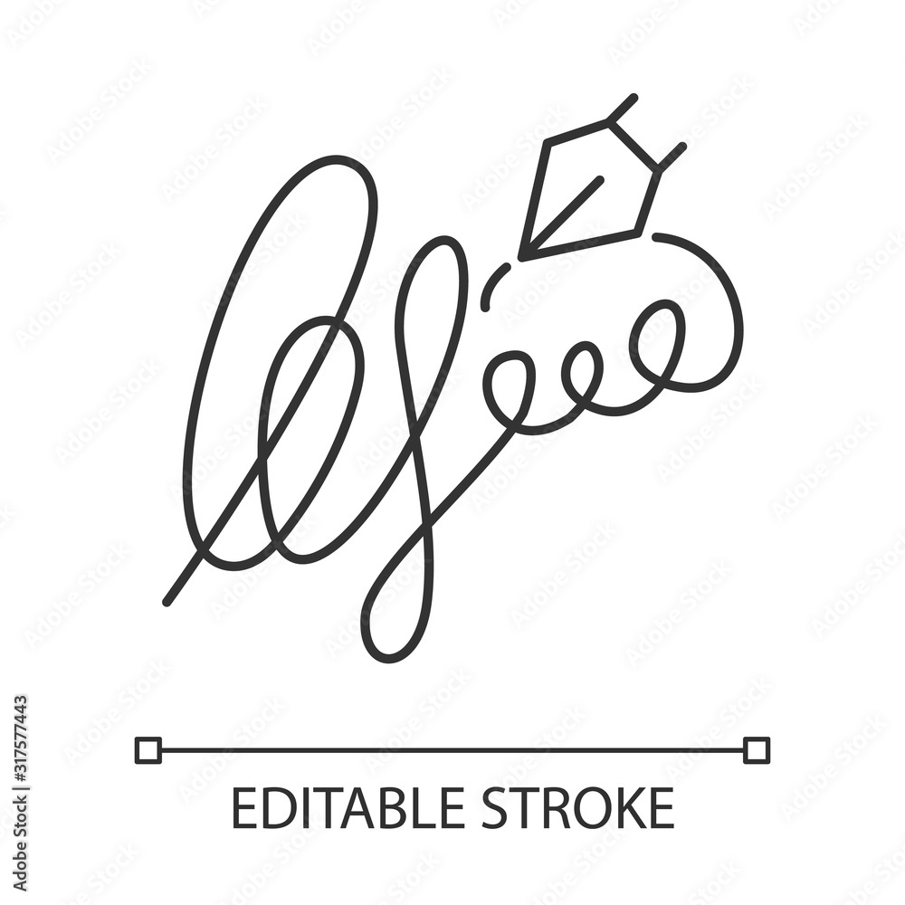 Signature pixel perfect linear icon. Handwriting. Autograph. Proof of ... Signature pixel perfect linear icon. Handwriting. Autograph. Proof of ...
