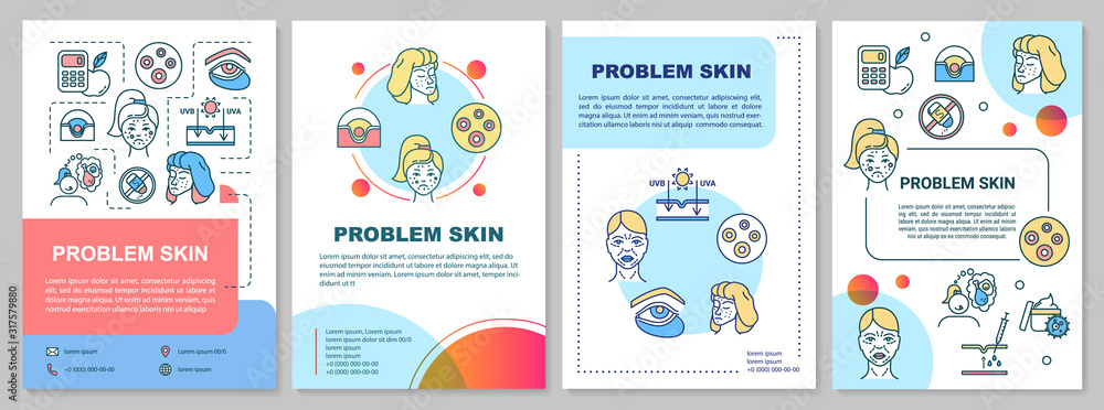 Problem skin, acne and pigmentation brochure template. Flyer, booklet ...