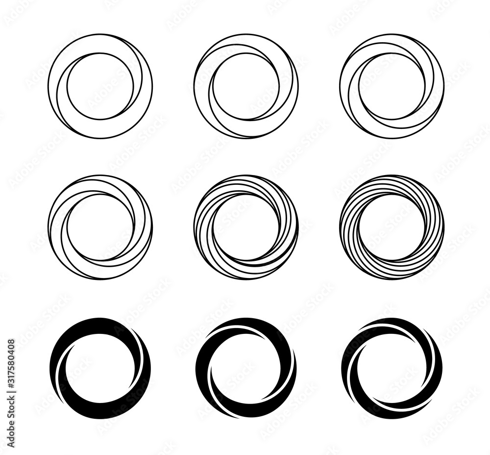 Optical Illusion Symbols Vector Set Impossible Shapes Line Art Collection Type Of Optical