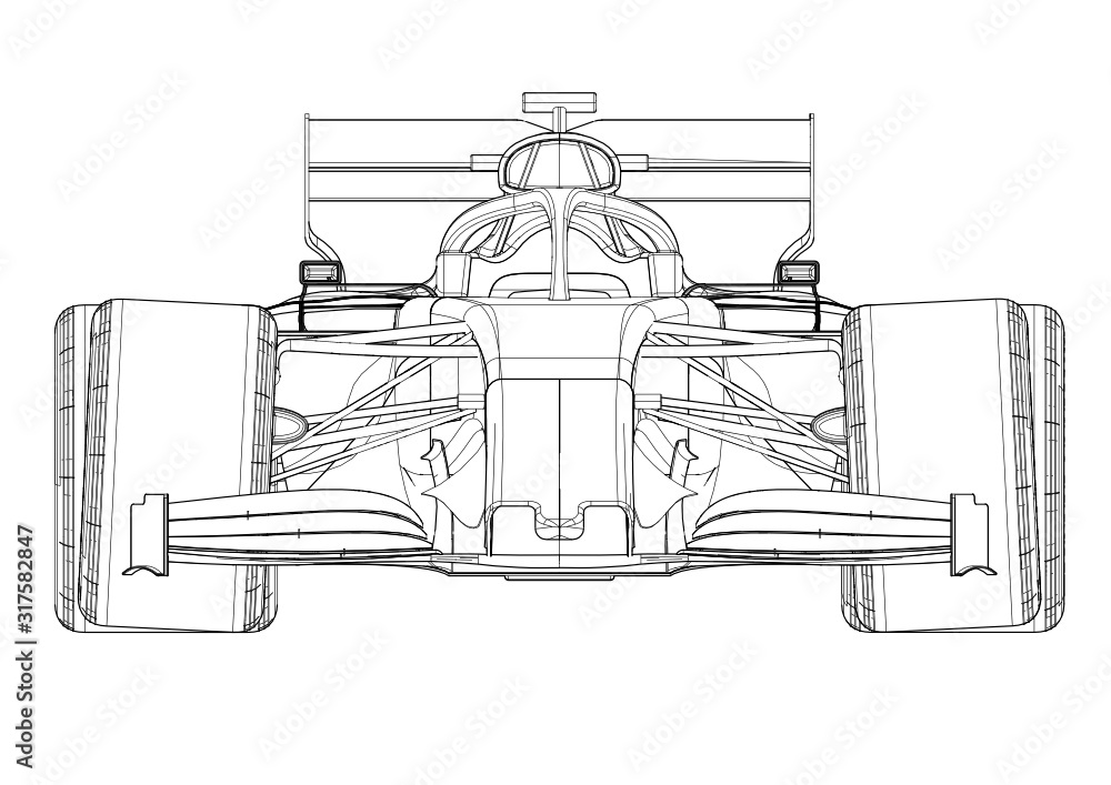 Silhouette F1 Car Vector Stock Vector | Adobe Stock