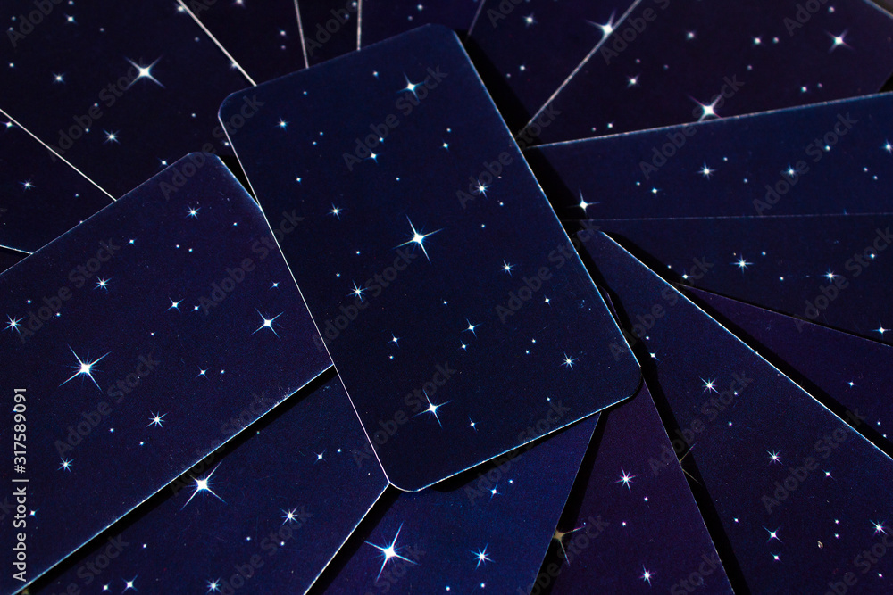 abstract tarot blue stars cards fortune reading background Stock Photo ...
