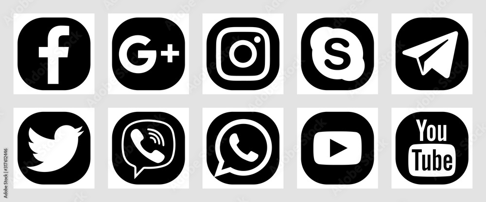 Facebook Twitter Icon Flat