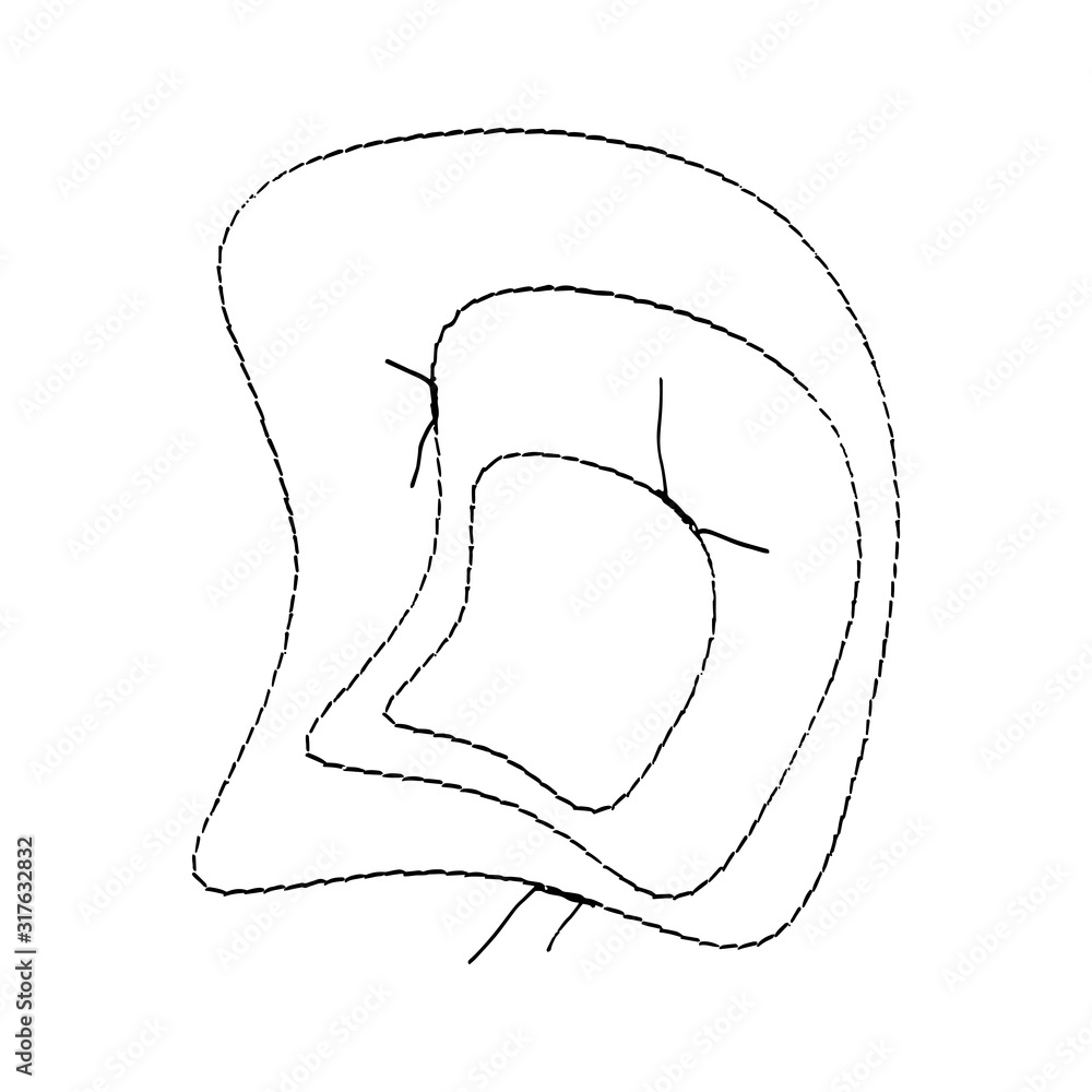 Set of abstract handmade stitched frames. Modern liquid geometric ...