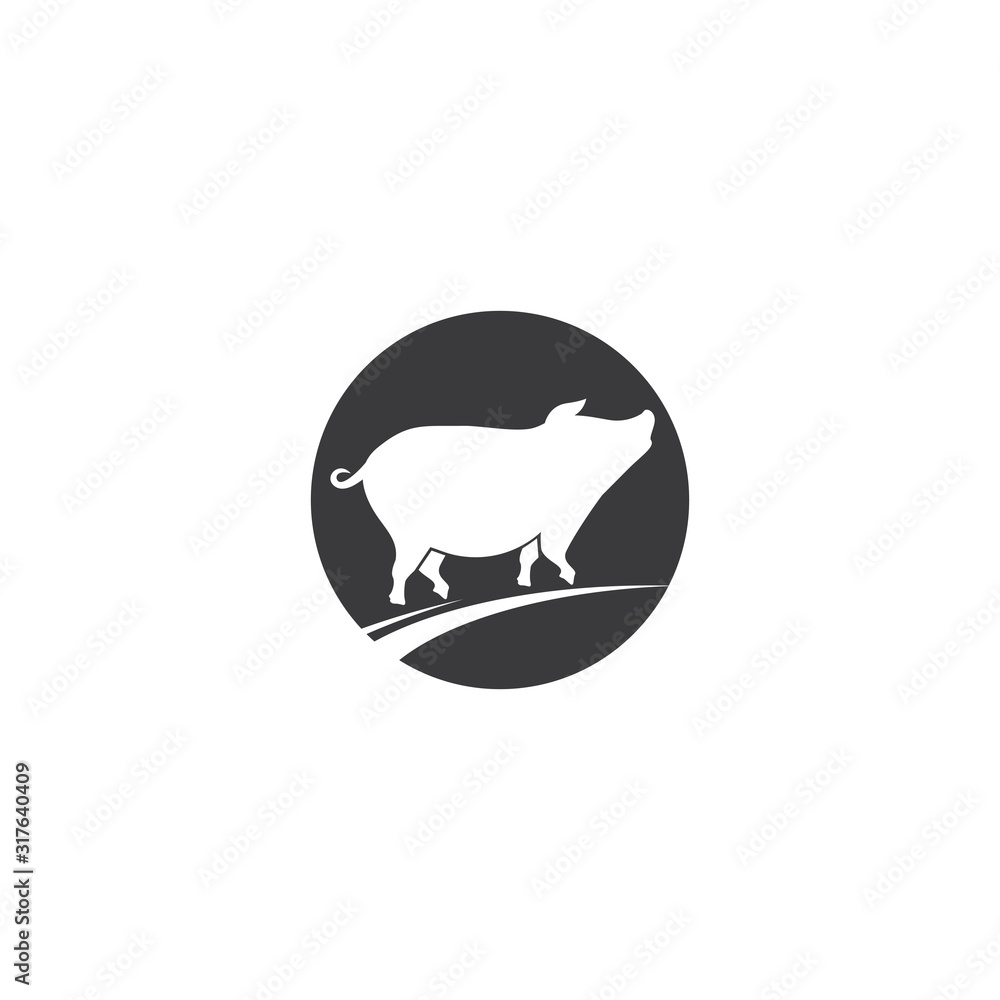 Pig logo Stock Vector | Adobe Stock