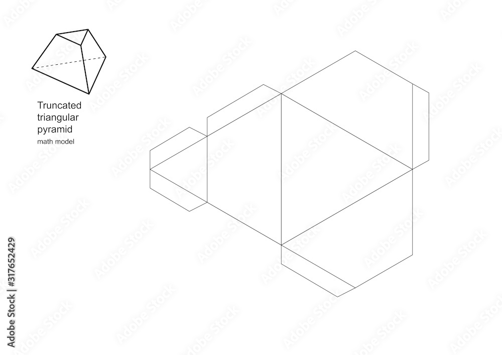 Vettoriale Stock 3d model maths shapes Patterns print perfectly on A4 ...